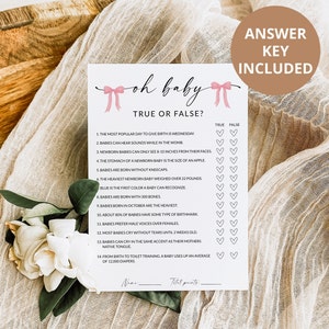 Baby True or False | Baby Shower Game Printable | True or False Baby ...