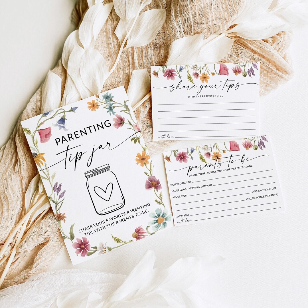 Parenting Tip Jar Sign and Advice Card for the Parents to Be ...