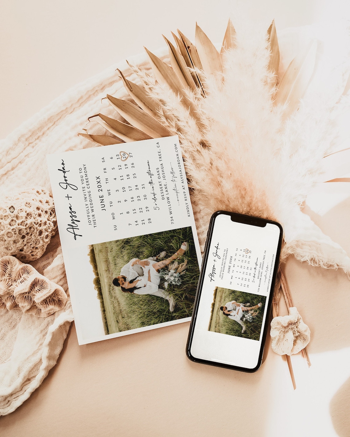 Calendar Wedding Invitation Template Fully Editable - Etsy