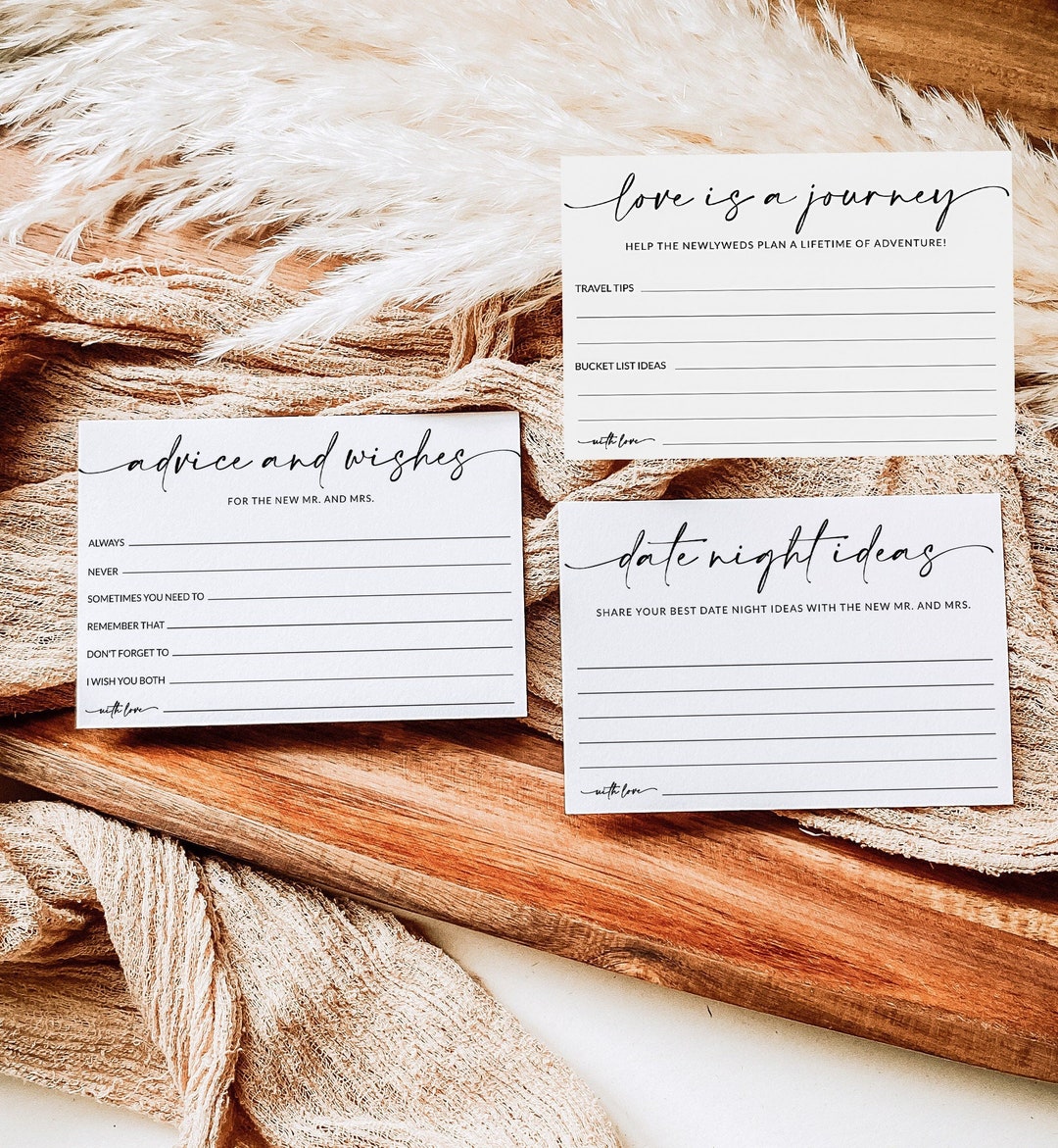 Wedding Advice Card Bundle | 3 Advice and Wishes for the Bride and ...