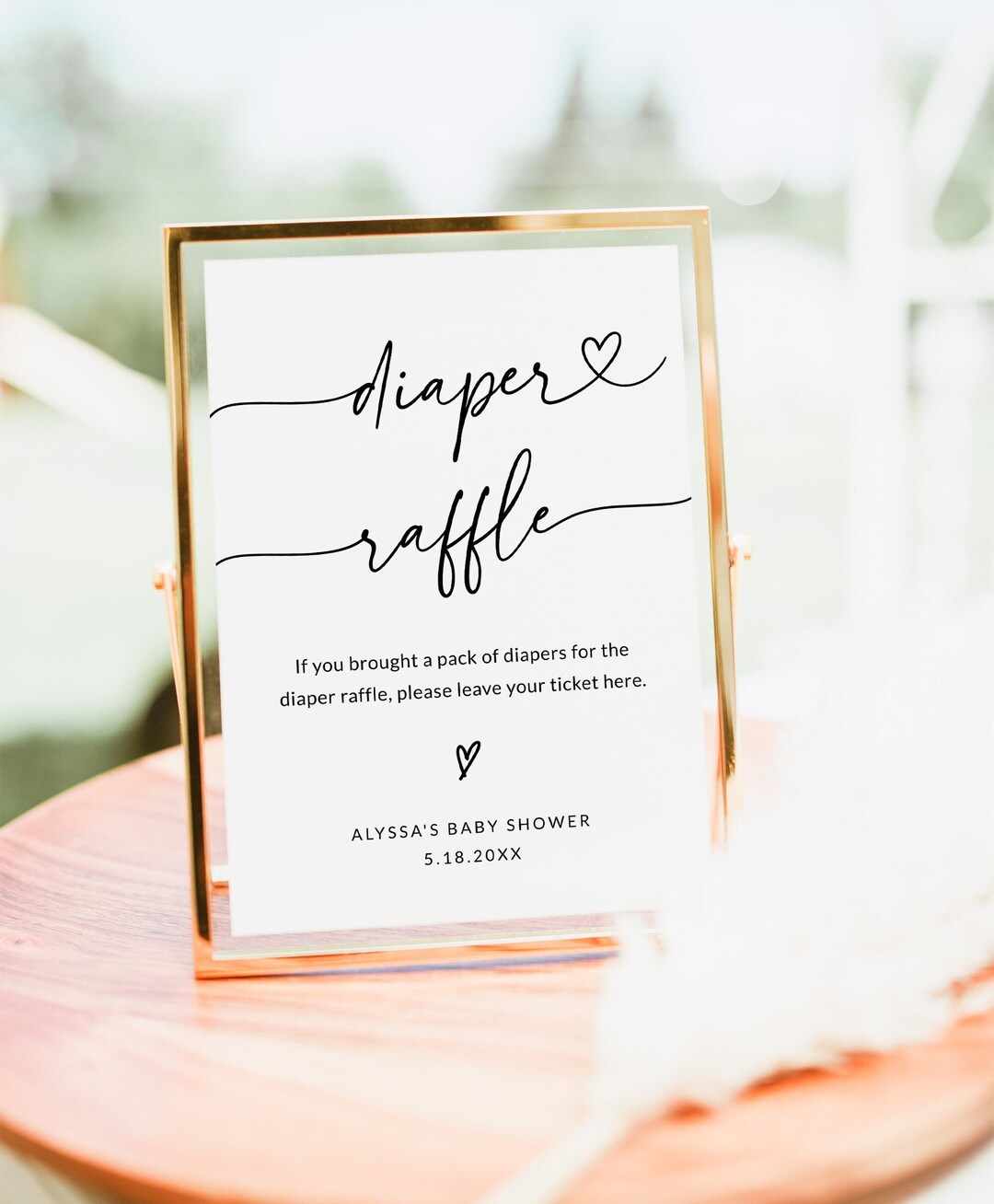 Diaper Raffle Sign | Baby Shower Diaper Raffle Game | Baby Shower Games ...