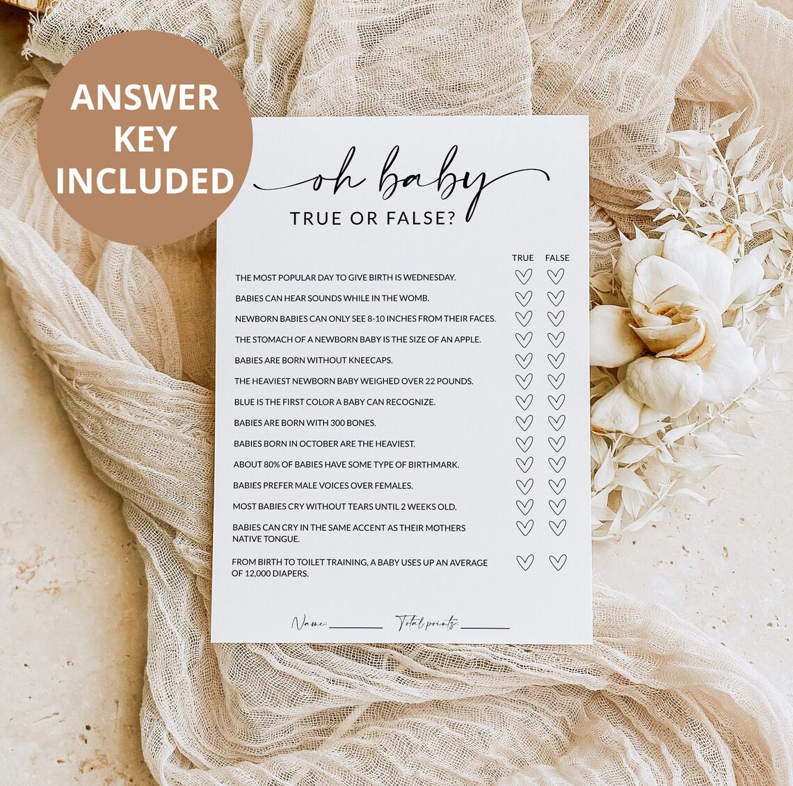 Baby Shower Game True or False | Baby Shower Games Printable | Oh Baby ...