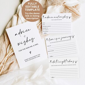 Advice and Wishes Sign and Cards | Advice and Wishes for Bride and ...