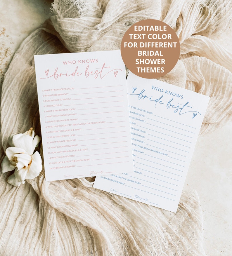 Who Knows the Bride Best | How Well Do You Know the Bride | Bridal ...