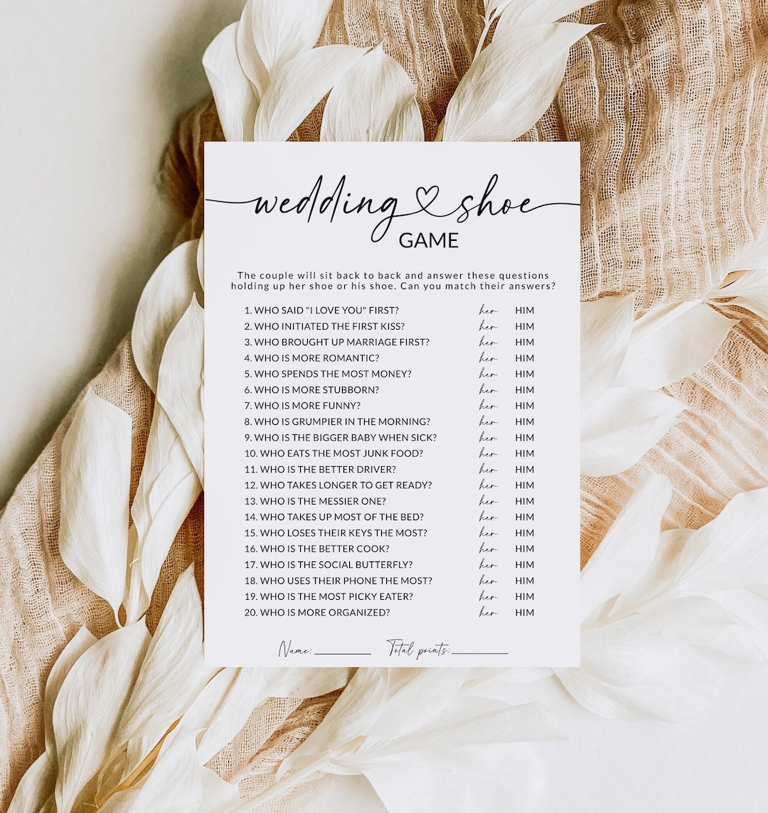 Wedding Shoe Game | Bridal Shower Shoe Game | Bridal Shower Games ...