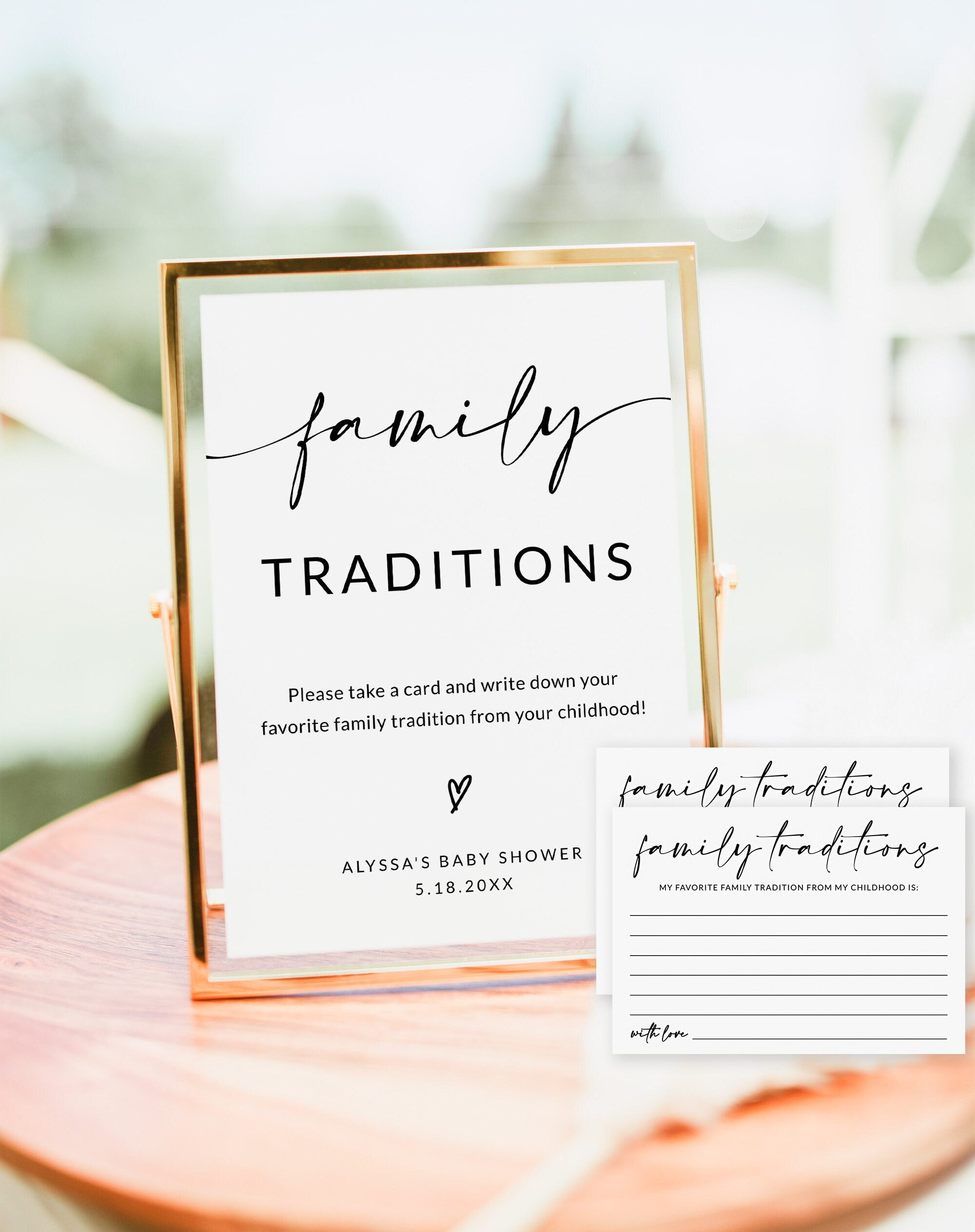 Family Tradition Sign and Card | Share A Memory | Baby Shower Advice ...