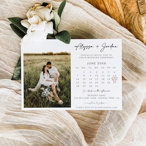 Calendar Wedding Invitation Template | Fully Editable Minimalist ...