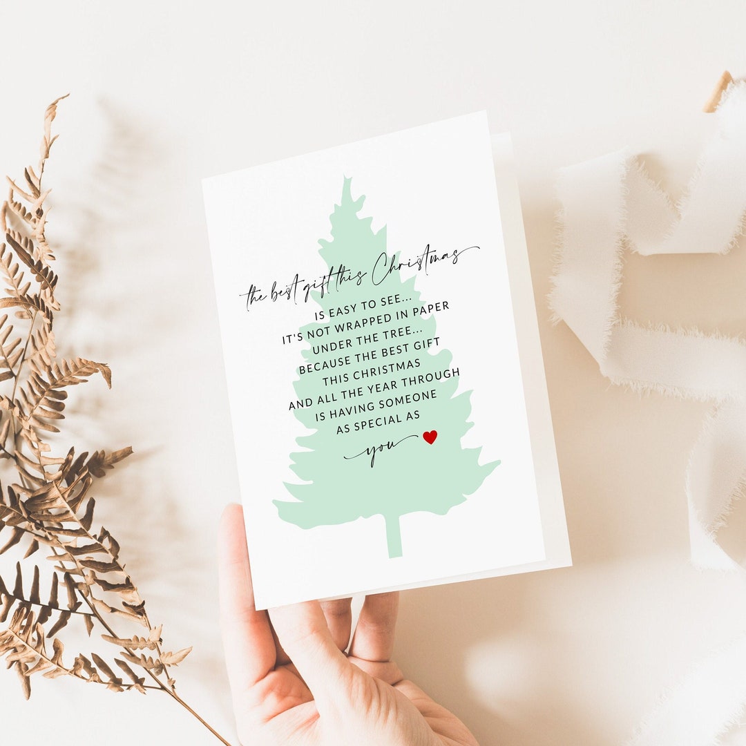 Christmas Poem Card Template Cute Personalized Holiday Card Romantic ...