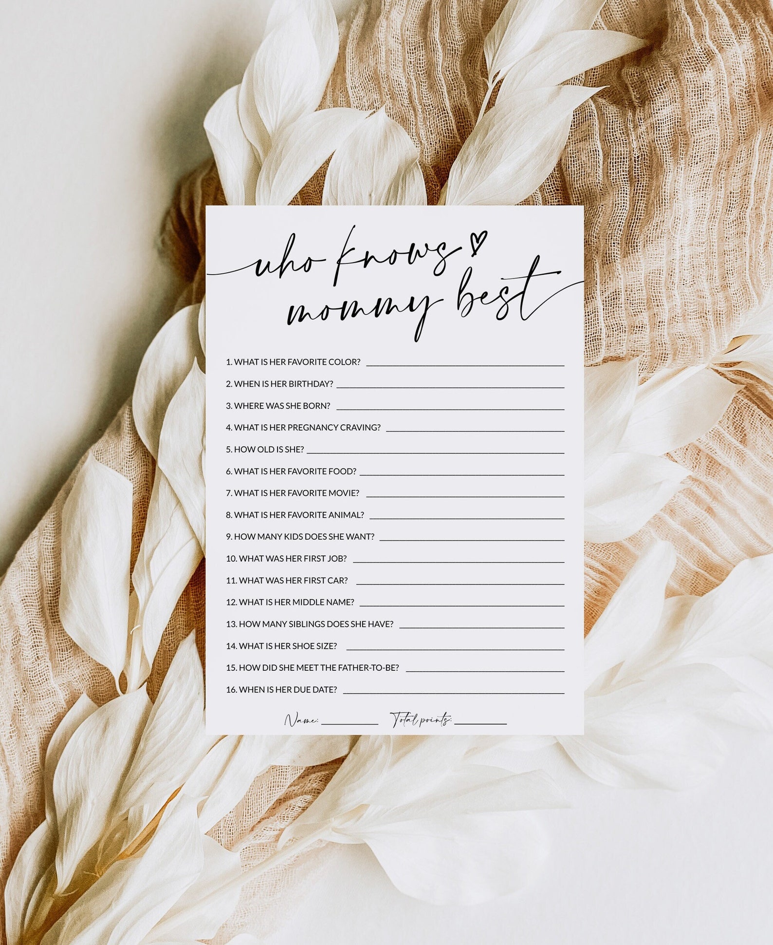 Who Knows Mommy Best Baby Shower Game How Well Do You Know Mommy Baby ...