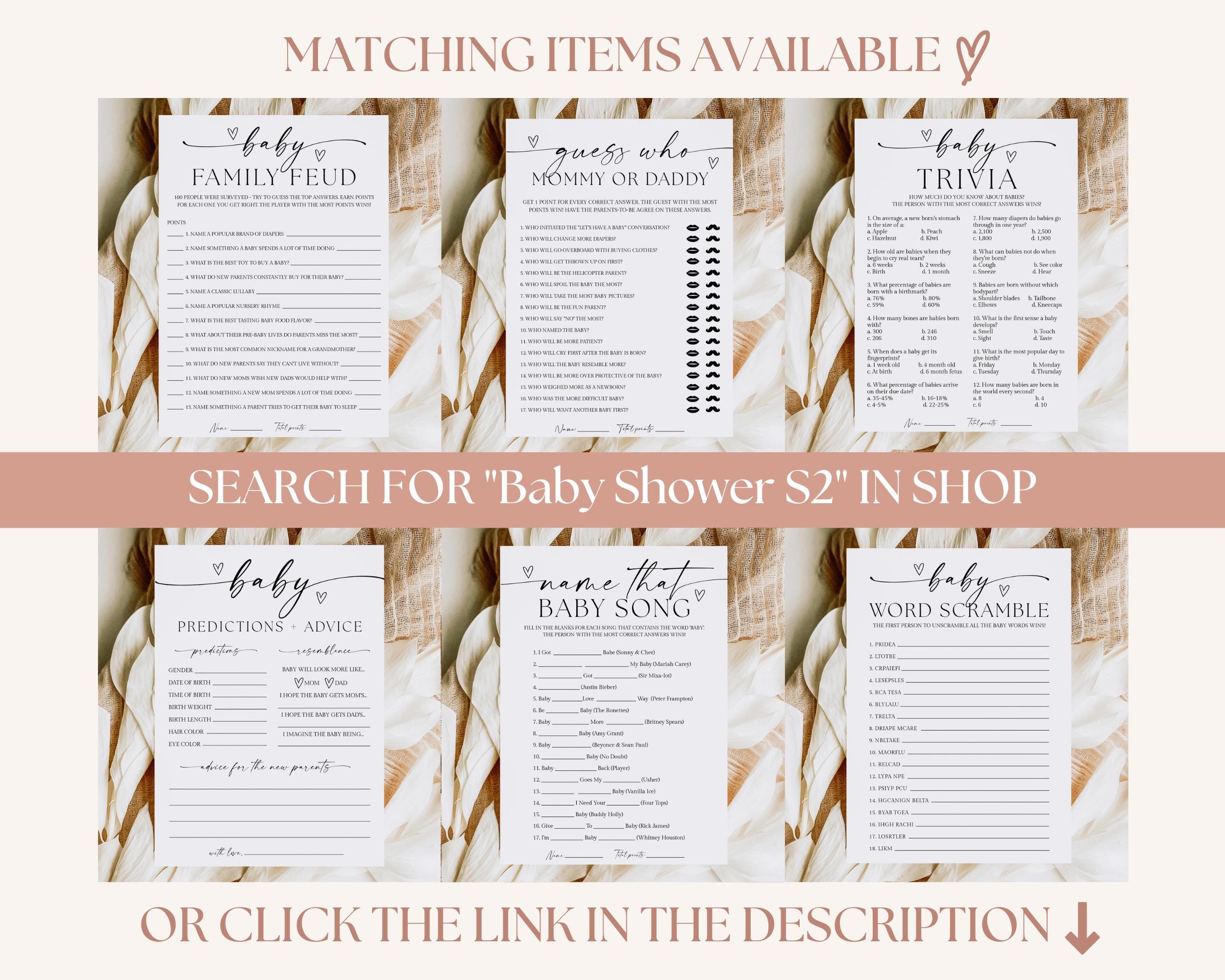 Baby Shower Word Scramble With Answer Key, Baby Shower Games Printable ...