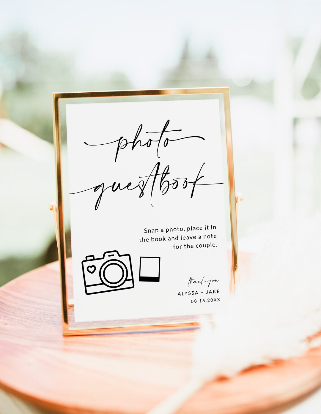Photo Guest Book Sign, Guest Book Wedding Table Sign, Polaroid Guest ...