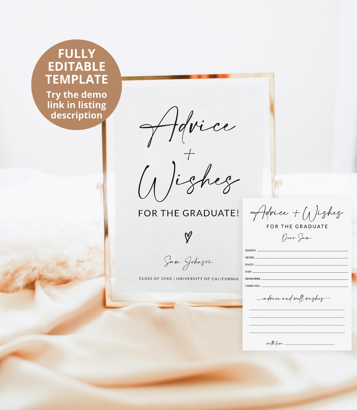 Graduation Advice and Wishes Sign and Card | Advice and Wishes for the ...