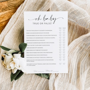 Baby Shower Game True or False | Baby Shower Games Printable | Oh Baby ...