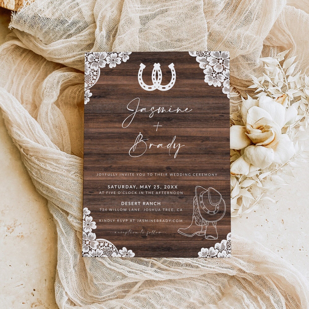 Rustic Wedding Invitation | Country Digital Wedding Invitation Template ...