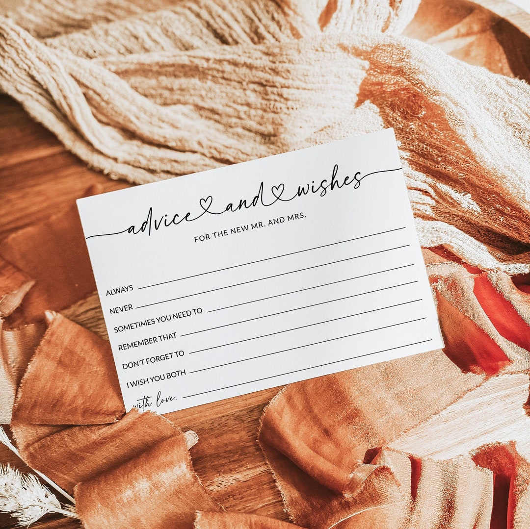 Advice for the Bride and Groom | Wedding Advice Cards | Bridal Shower ...