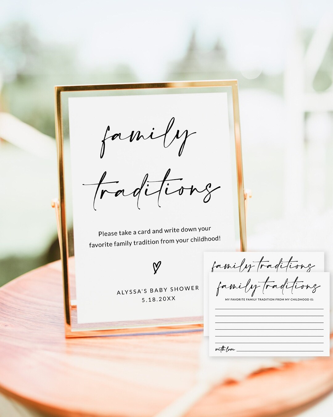 Family Tradition Sign and Card | Baby Shower Game Printable | Share A ...
