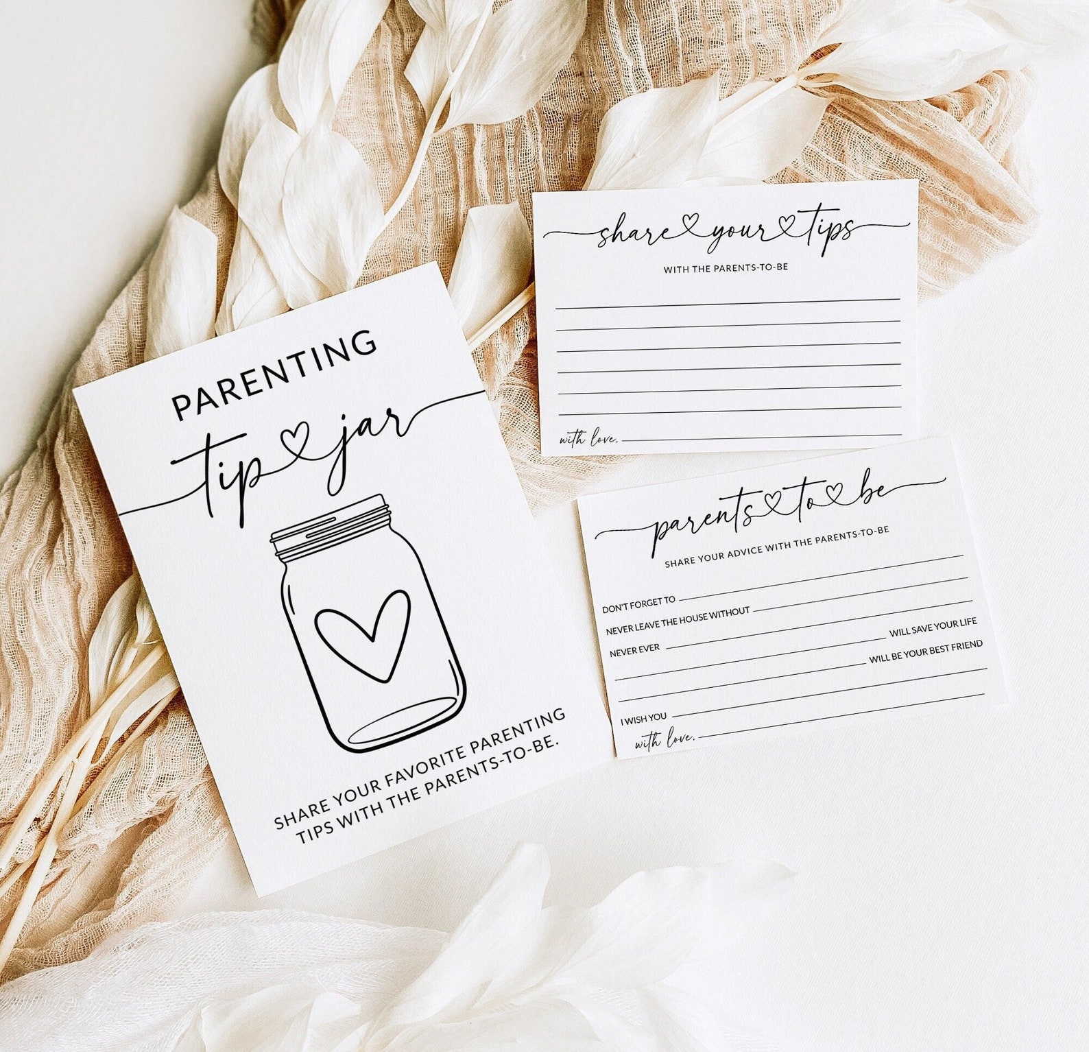Parenting Tip Jar Sign and Advice Card for the Parents to Be Baby ...