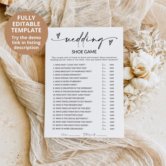 He Said She Said Bridal Shower Bachelorette Party Trivia He Said She ...