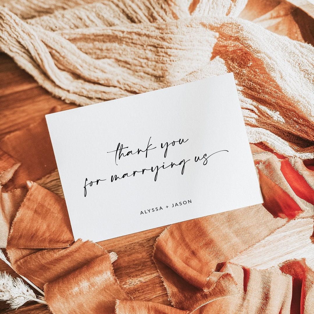 Officiant Thank You Card | Personalized Folded Thank You Card Template ...