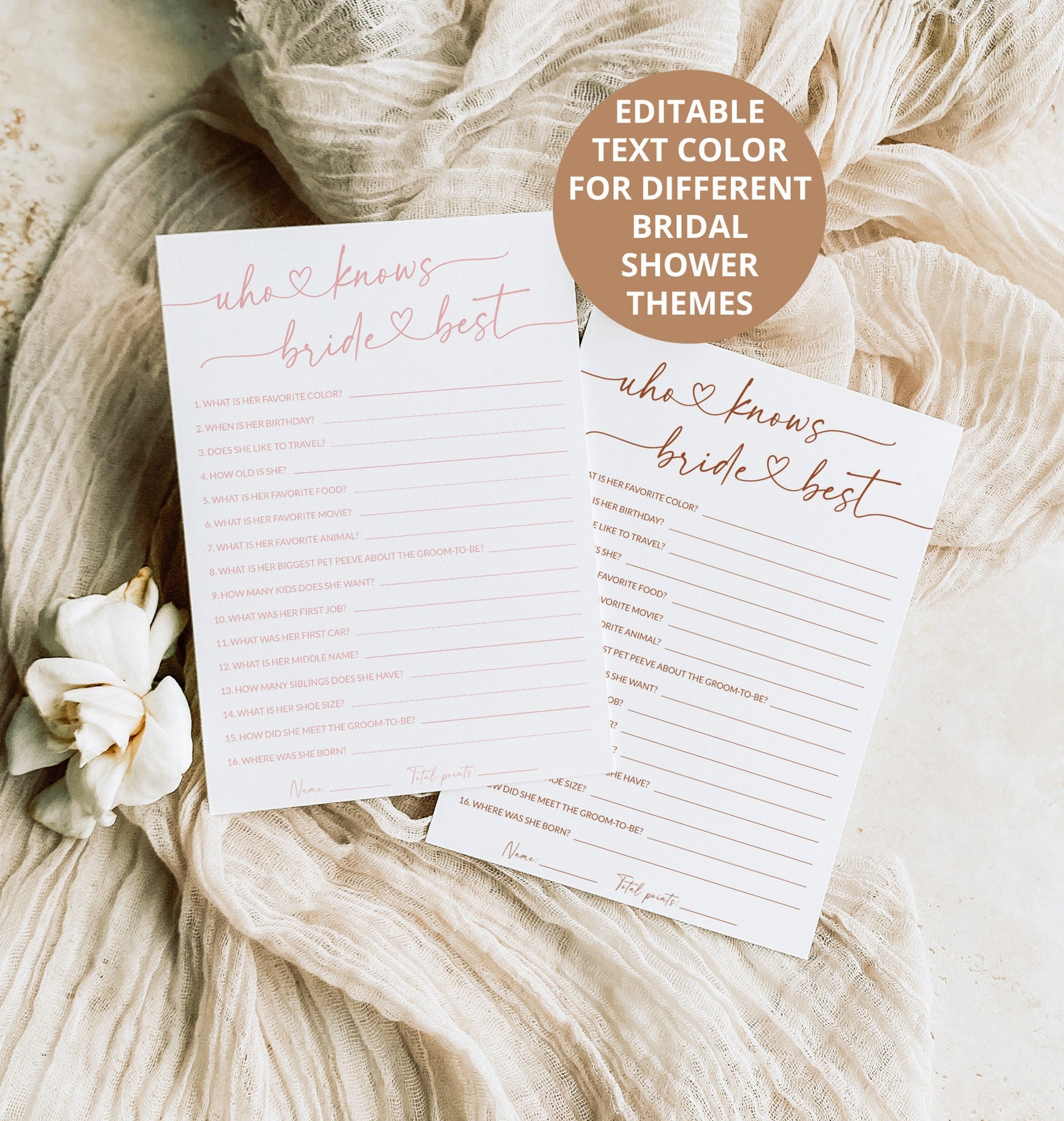 Who Knows the Bride Best Game | How Well Do You Know the Bride Game ...