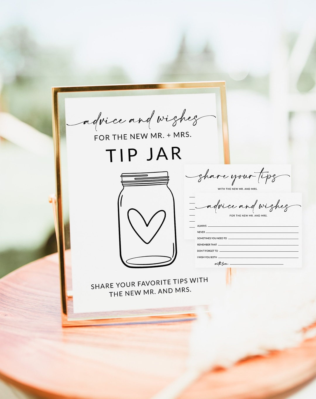 Advice and Wishes for the Bride and Groom | Wedding Advice Tip Jar ...