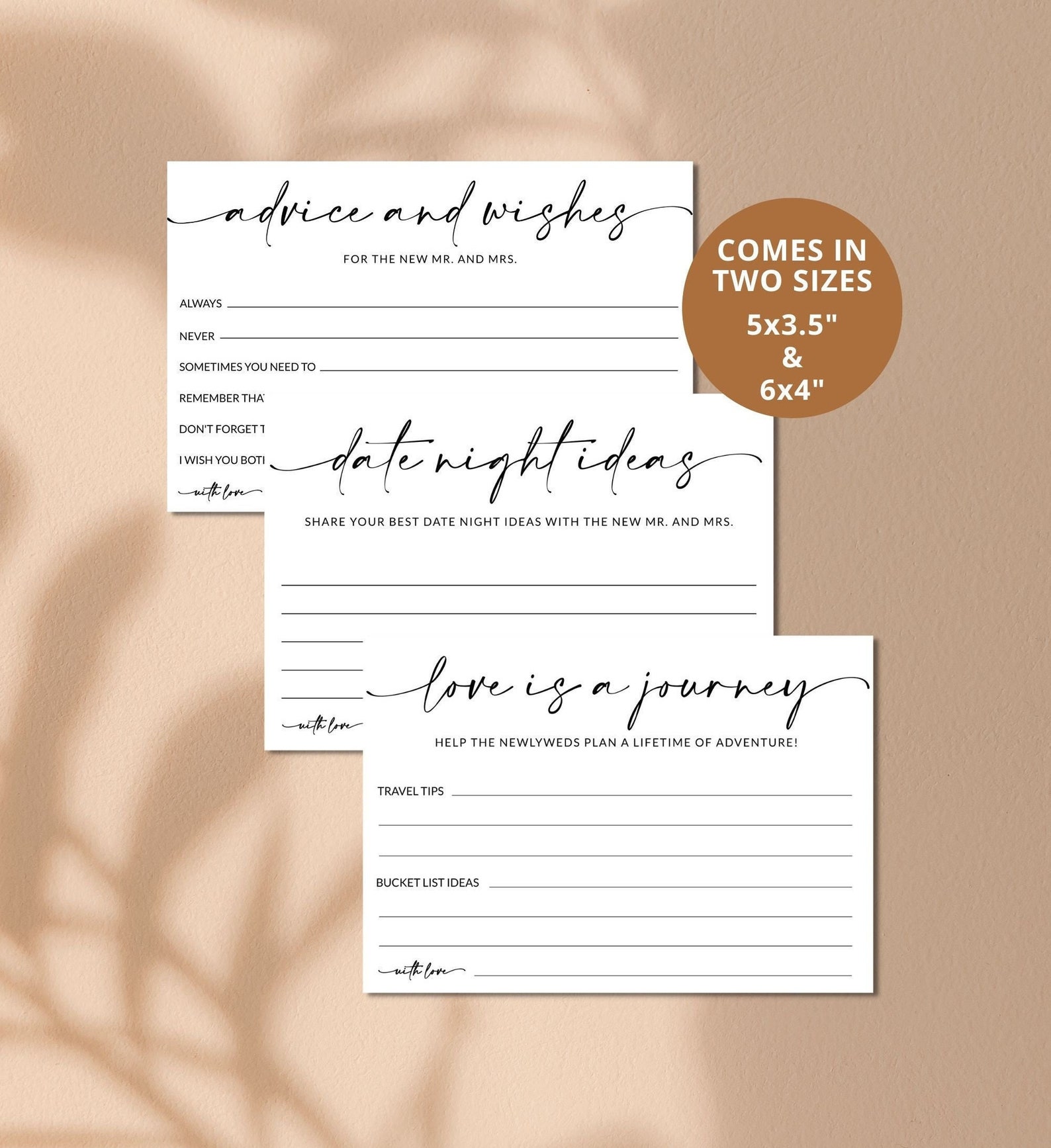 Wedding Advice Card Bundle 3 Advice and Wishes for the Bride and Groom ...