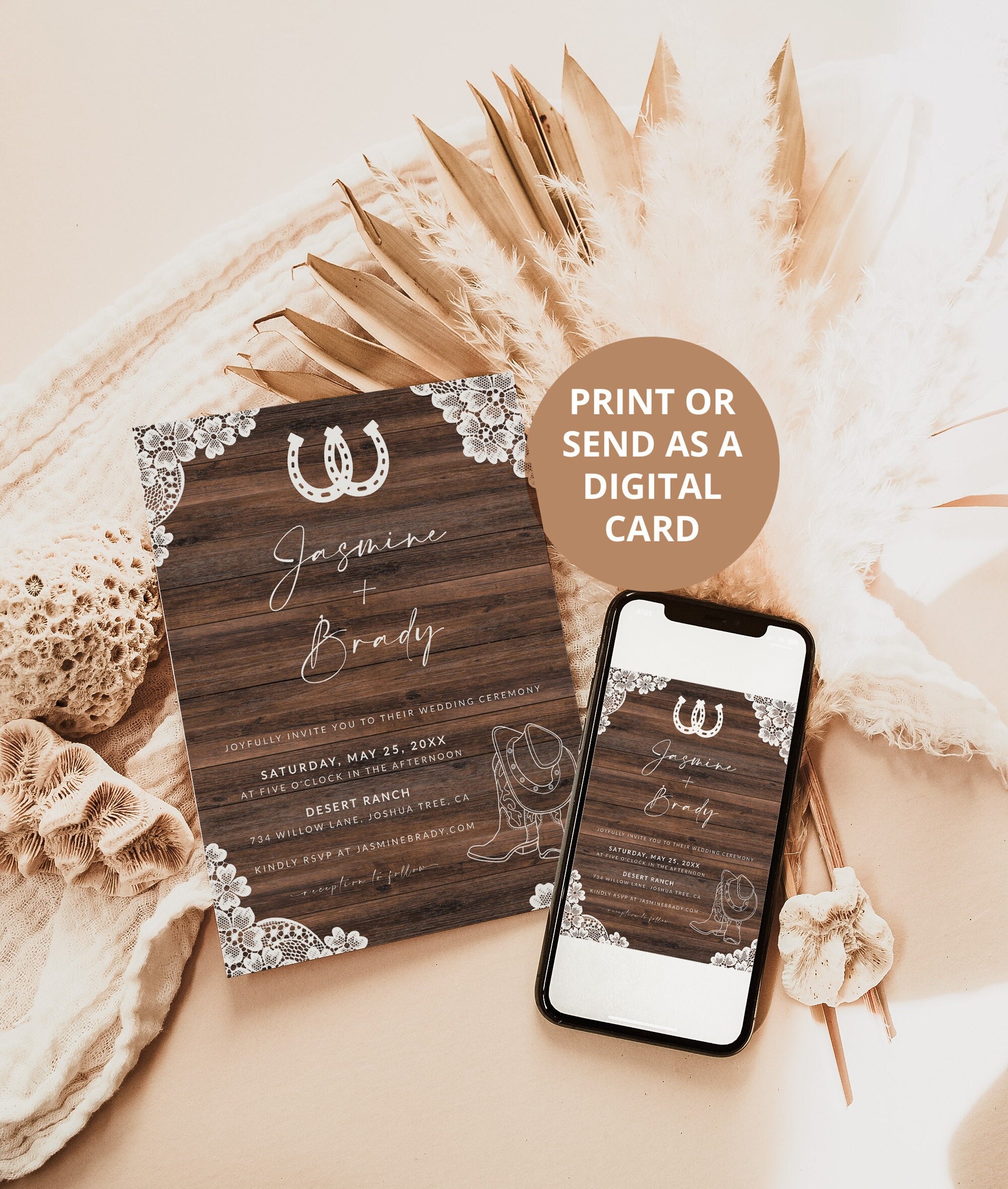 Rustic Wedding Invitation Set | Country Barn Wedding Invitation Suite ...