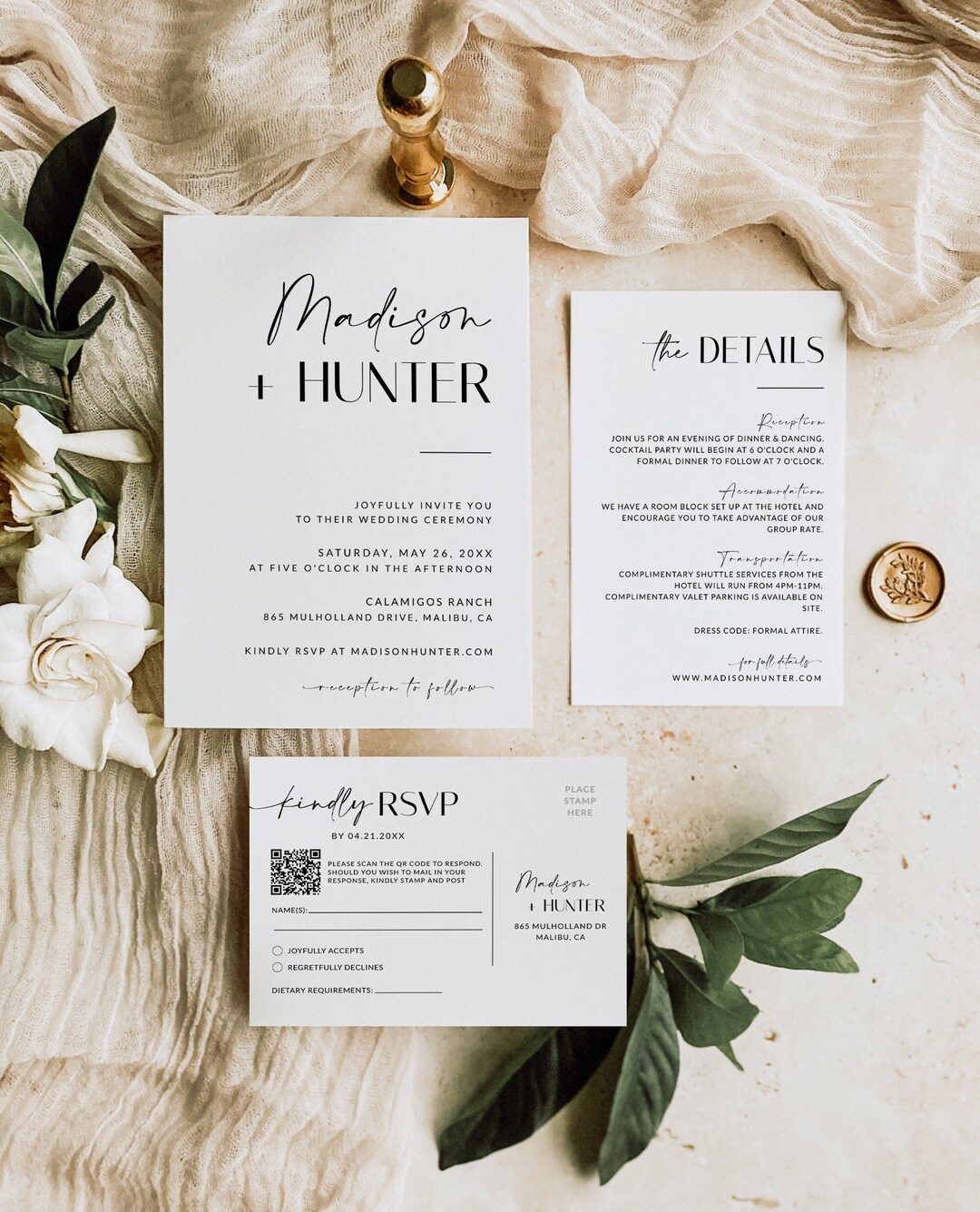 Wedding Invitation Template Download With QR Code | Wedding Invitation ...