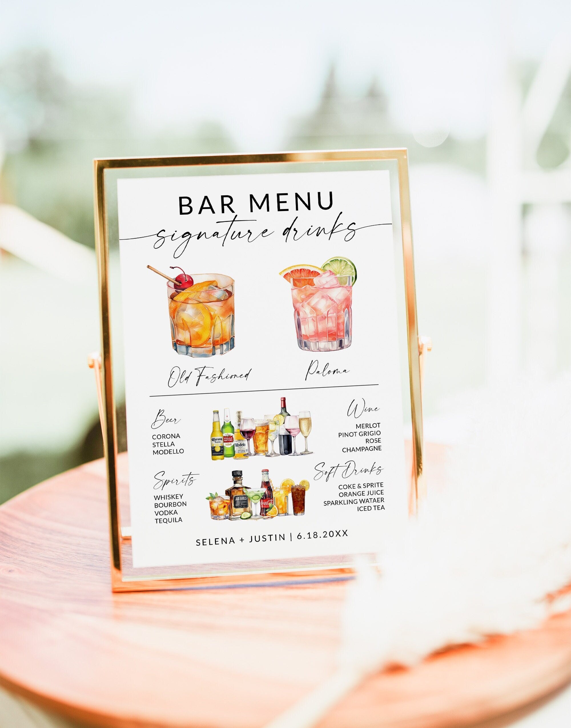 Wedding bar menu signature drinks 60 photos - Vianawedding.com