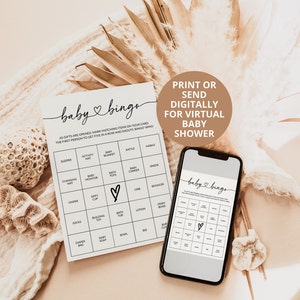 Baby Shower Bingo | 60 Prefilled Baby Bingo Cards | Baby Shower Game ...