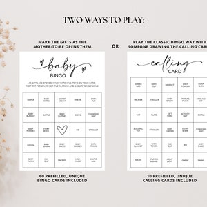 Baby Bingo Game | 60 Prefilled Baby Shower Bingo Cards | Baby Shower ...