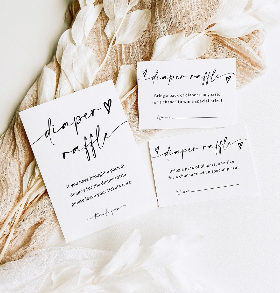 Diaper Raffle Sign and Ticket | Baby Shower Diaper Raffle Game | Baby ...