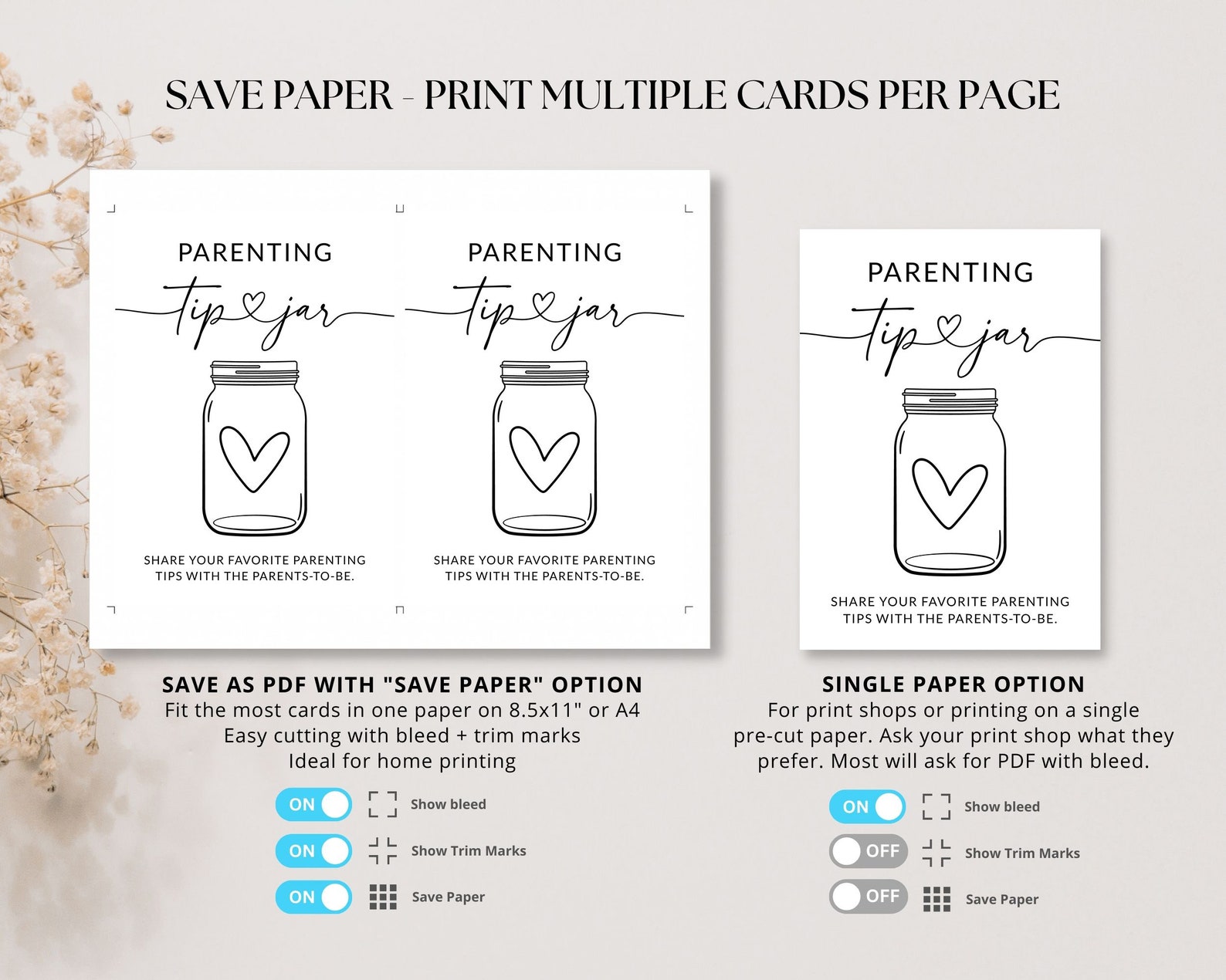 Parenting Tip Jar Sign and Advice Card for the Parents to Be | Baby ...
