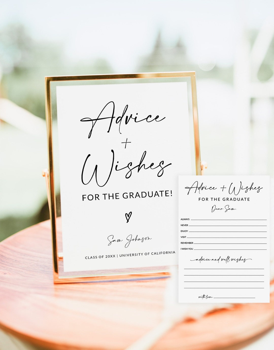 Graduation Advice and Wishes Sign and Card | Advice and Wishes for the ...