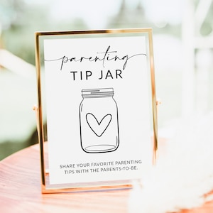 Parenting Tip Jar Sign and Advice Card for the Parents to Be | Baby ...