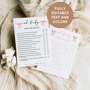 Baby True or False | Baby Shower Game Printable | True or False Baby ...