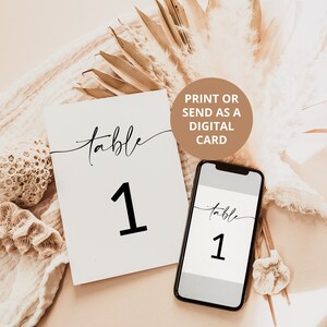 Wedding Table Number Sign Template | Wedding Table Sign | Script Table ...