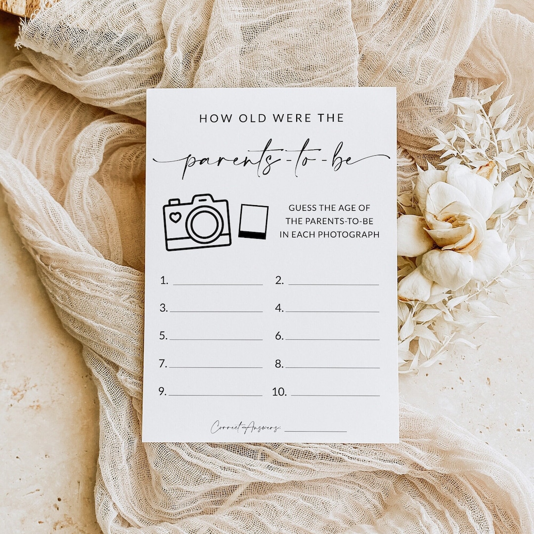 Baby Shower Game How Old Were the Parents-to-be | Guess Their Age | How ...