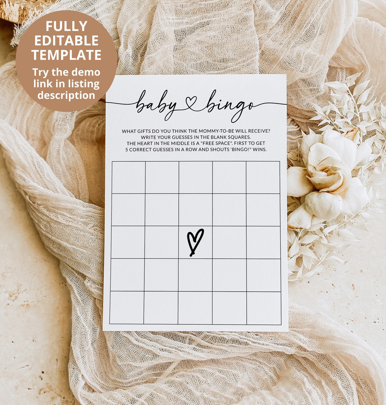 Baby Bingo Game | Baby Shower Bingo | Baby Bingo Printable | Baby Bingo ...