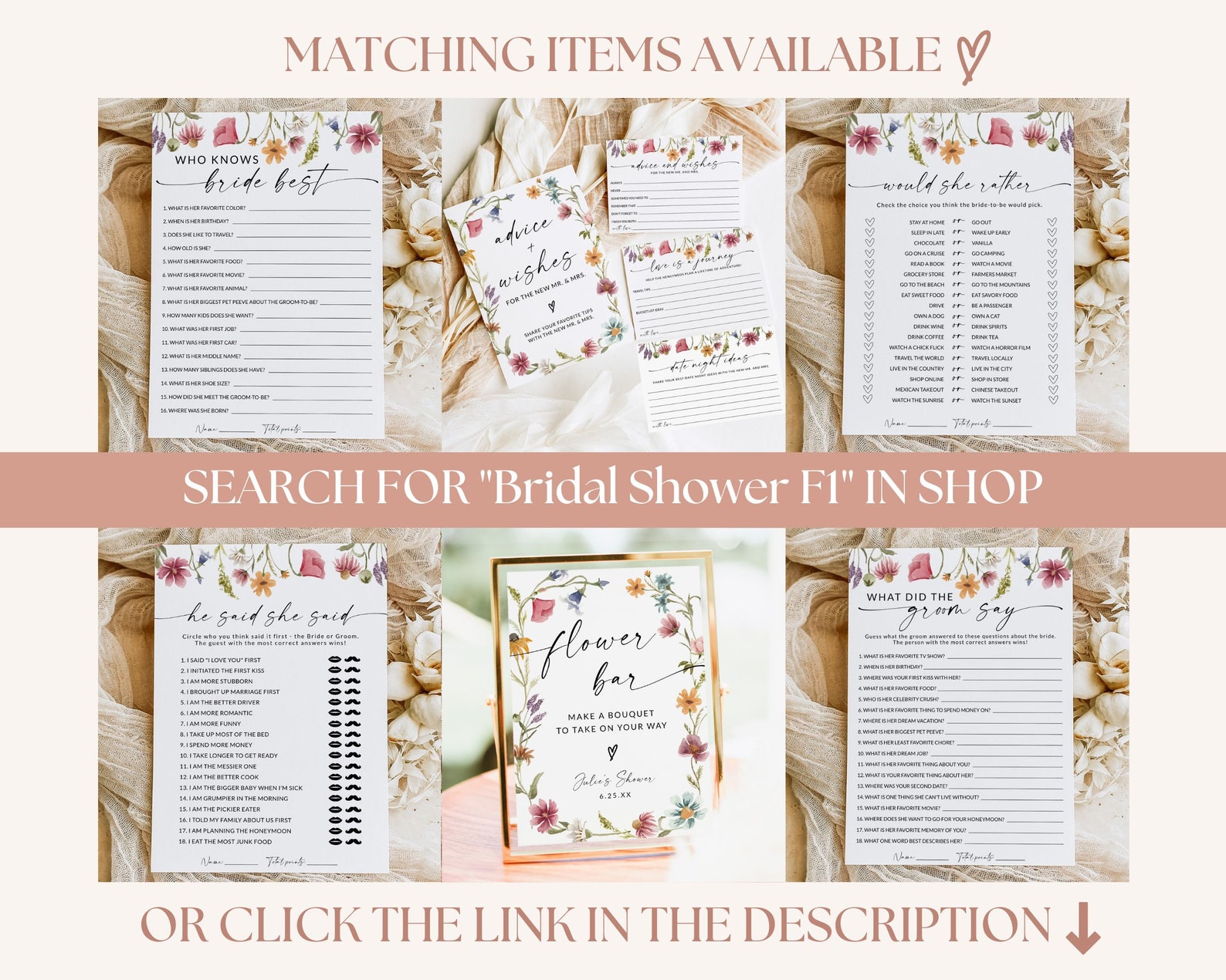 Wedding Advice Sign, Wildflower Bridal Shower Game, Advice for the ...