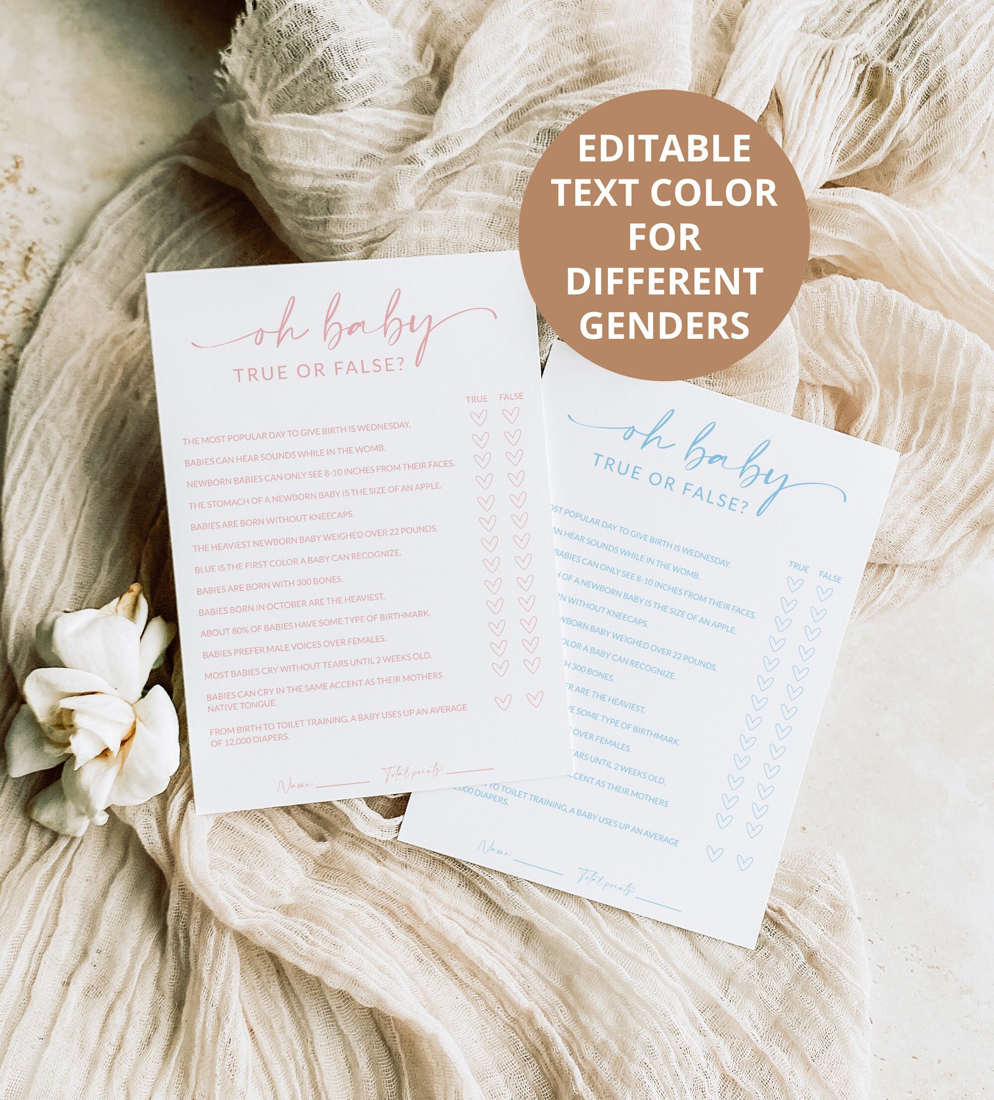 Baby Shower Game True or False Baby Shower Games Printable - Etsy Canada