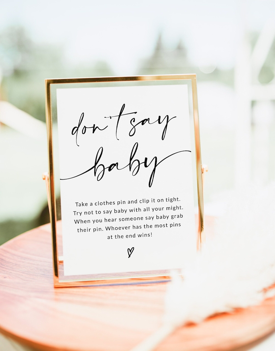 Don't Say Baby Clothespin Game | Don't Say Baby Sign Printable | Baby ...
