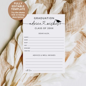 Graduation Advice and Wishes Card | Advice and Wishes for the Graduate ...