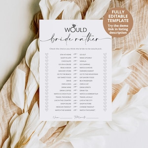 Would Bride Rather Bridal Shower Game | Would She Rather | Who Knows ...