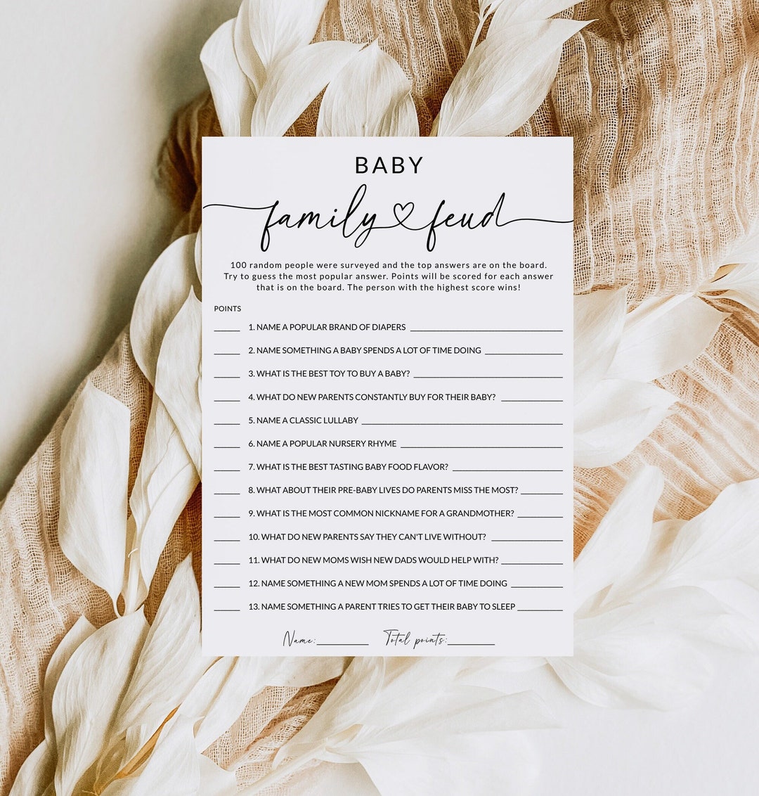 Baby Family Feud | Baby Shower Games Printable | Family Feud Game ...