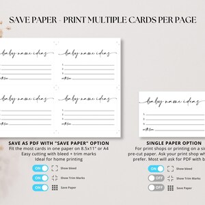 Baby Name Ideas Sign and Cards, Baby Name Suggestions, Baby Shower ...