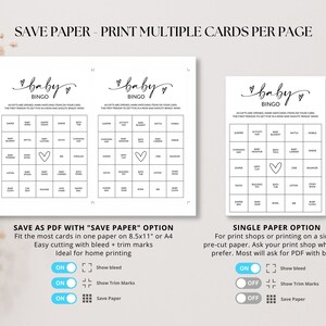 Baby Bingo Game | 60 Prefilled Baby Shower Bingo Cards | Baby Shower ...