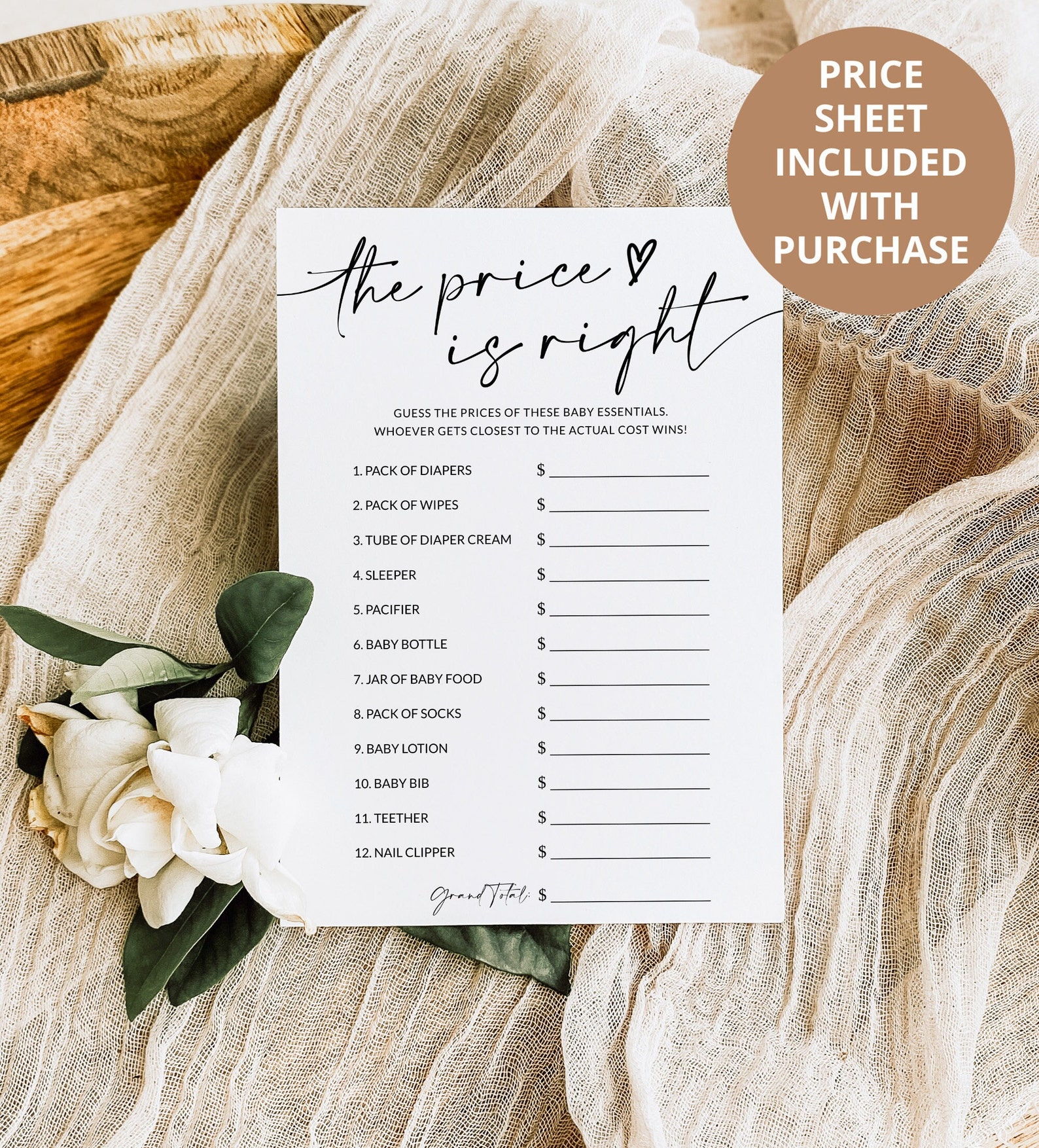 The Price is Right Baby Shower Game | Baby Price is Right | Guess the ...