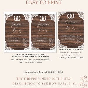 Rustic Wedding Invitation Set | Country Barn Wedding Invitation Suite ...