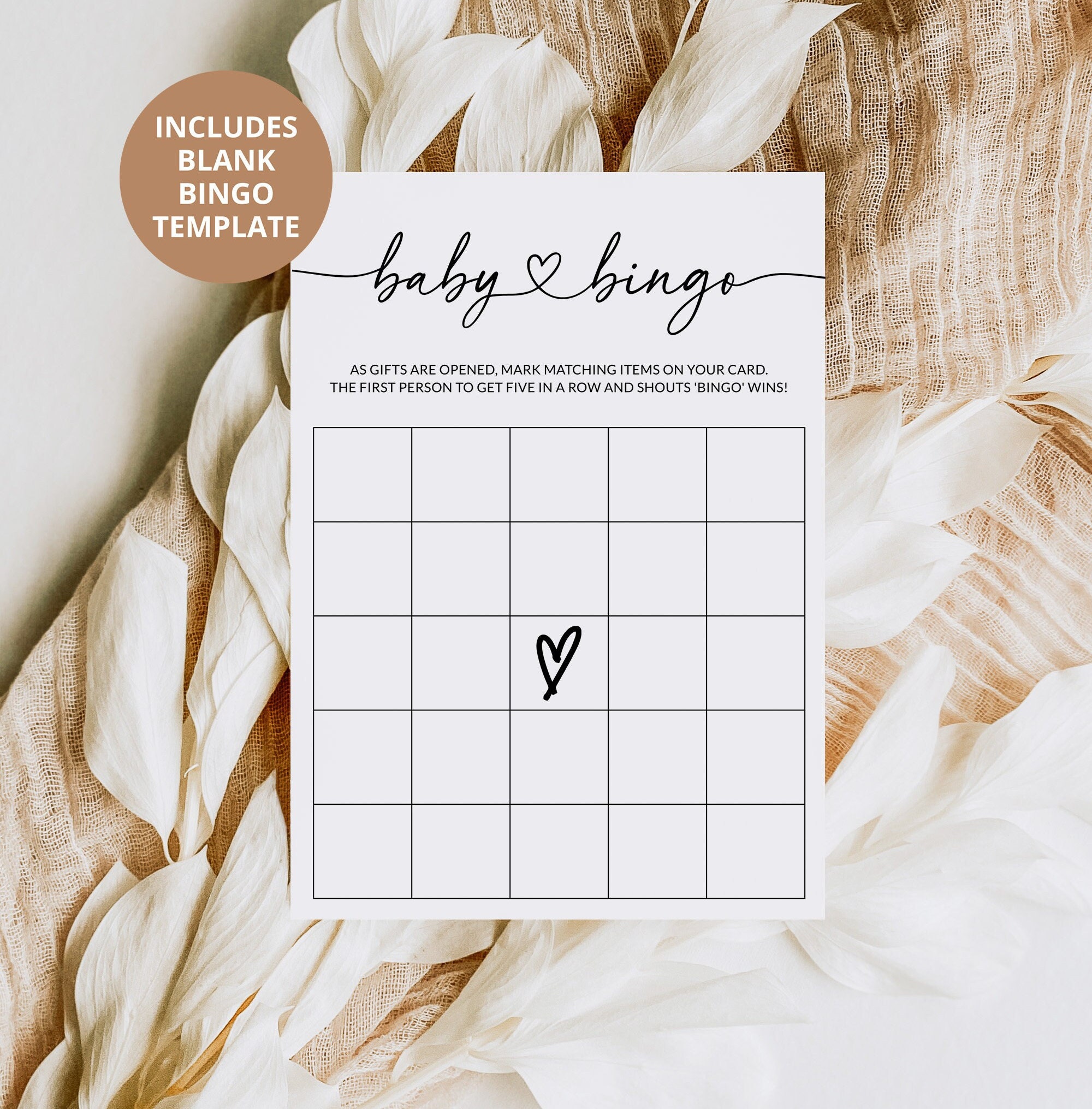 Baby Shower Bingo | 60 Prefilled Baby Bingo Cards | Baby Shower Game ...